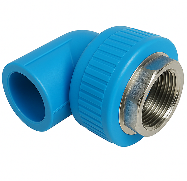 Codo Polipropileno Inserto Metálico/ Rosca Hembra- 90°